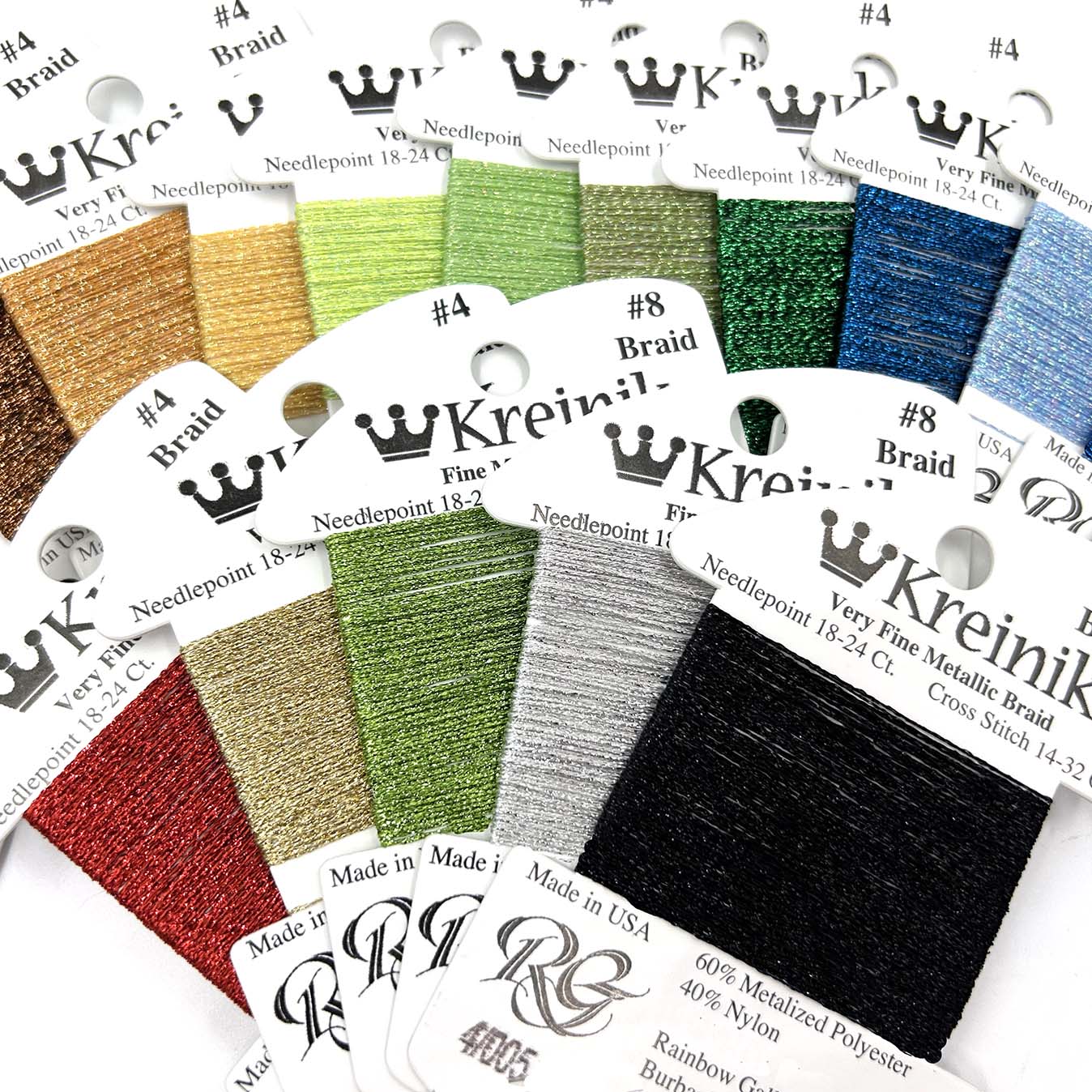 Kreinik Manufacturing > Metallic Threads > Braids