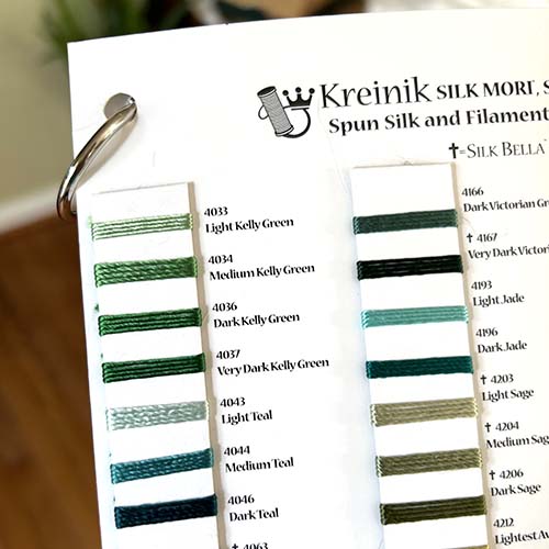 Kreinik Manufacturing > Silk Threads > Color Card & Color Chart